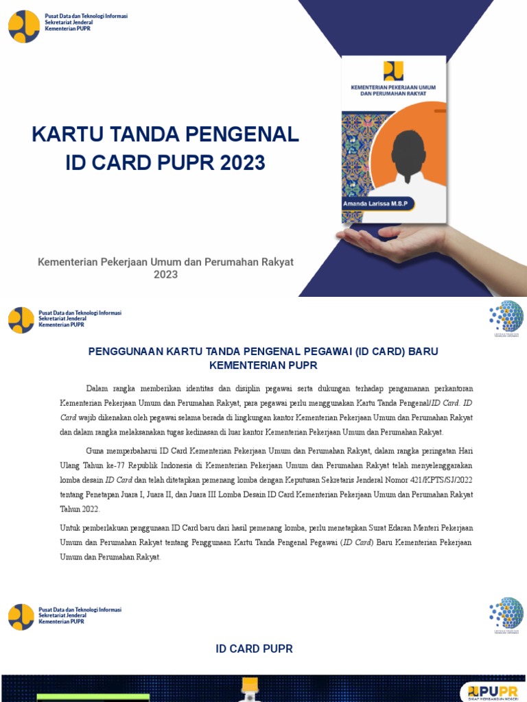 Seluruh Balai - Kartu Tanda Pengenal - ID Card PUPR 2023 | PDF