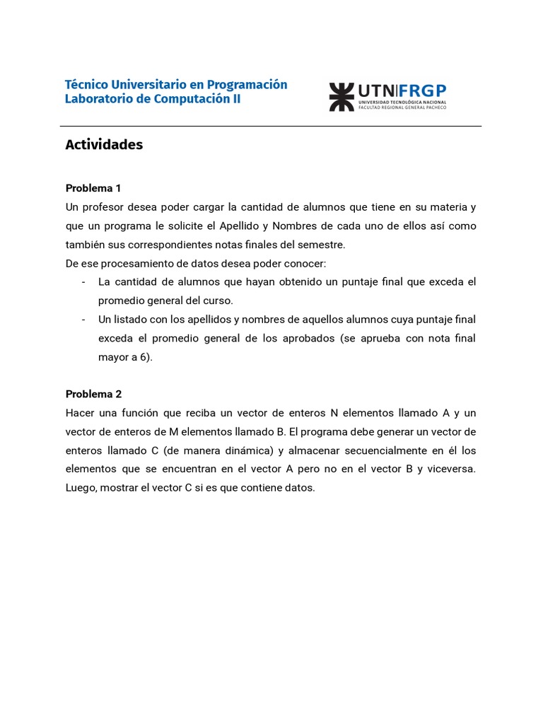 LAB2 2023 1C - Actividades Semana 01 | PDF