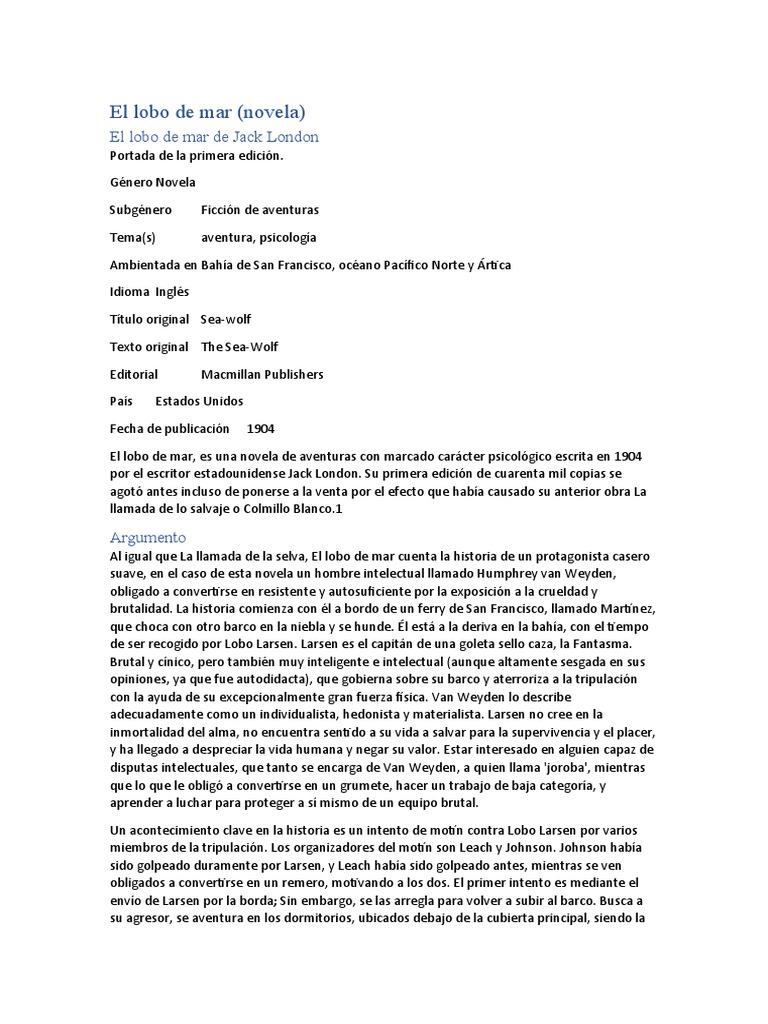 El Lobo de Mar | PDF | El lobo de mar