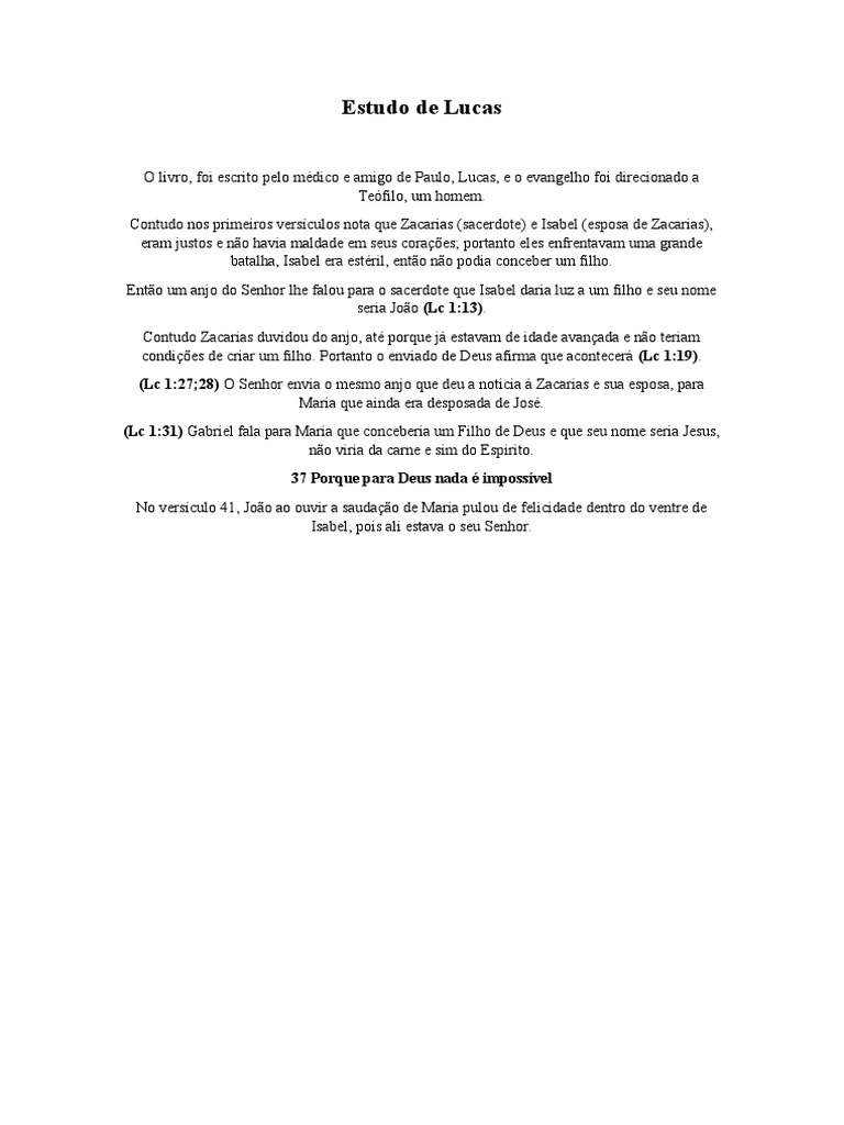Estudo de Lucas | PDF