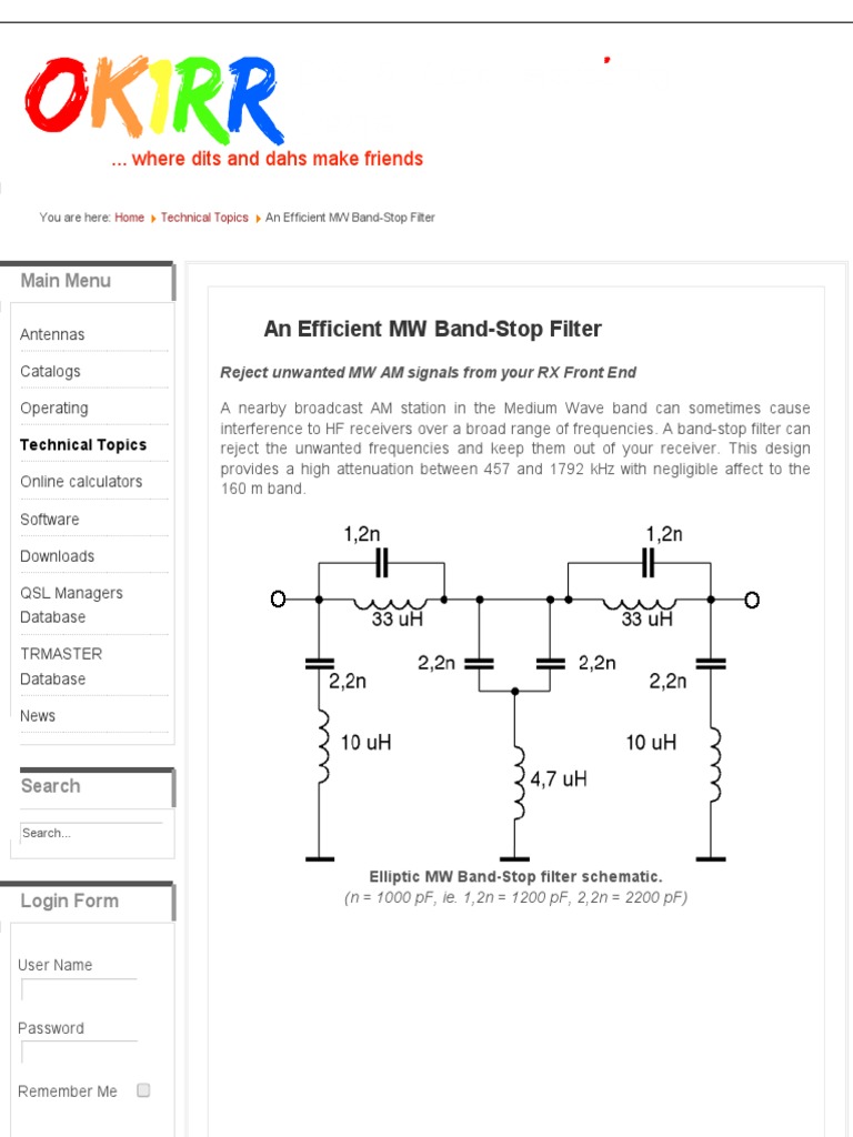 An Efficient MW Band-Stop Filter | PDF | Inductor | Filter (Signal ...