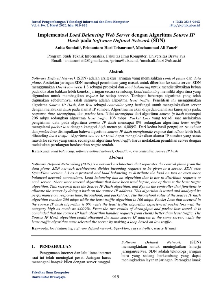 Implementasi Load Balancing Web Server Dengan Algoritma Source IP | PDF | Bisnis | Komputer