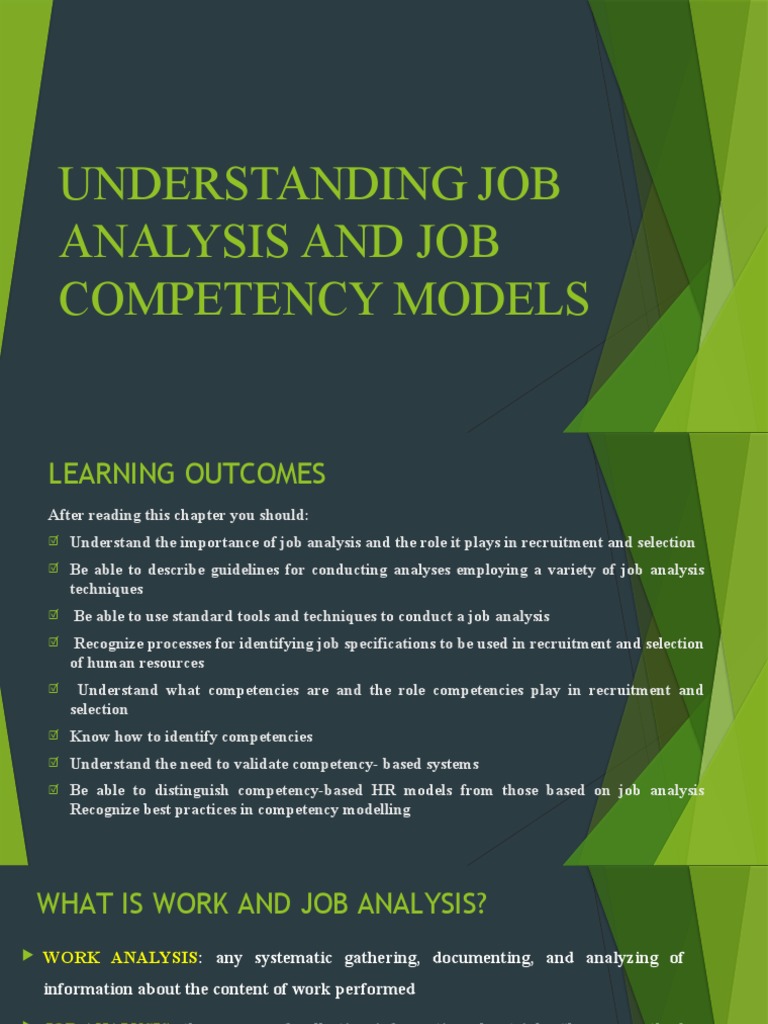 Group 9 - Understanding Job Analysis and Job Competency Models | PDF | Competence (Human ...