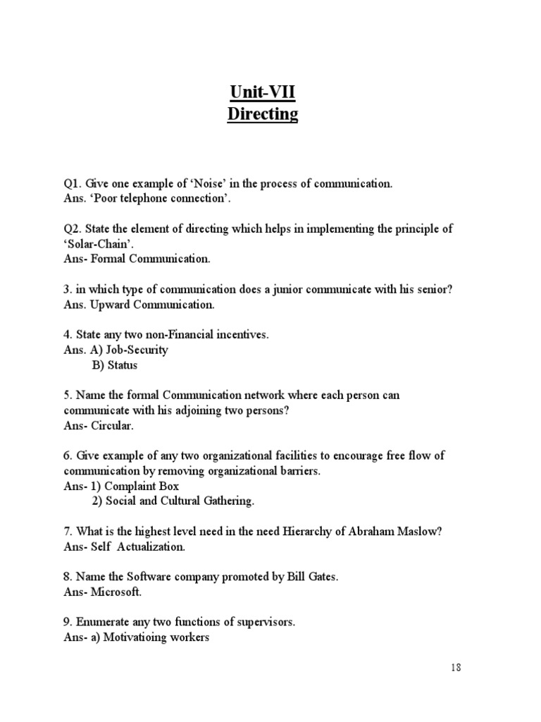 Free Printable CBSE Class 12 Business Studies Directing Worksheets | PDF