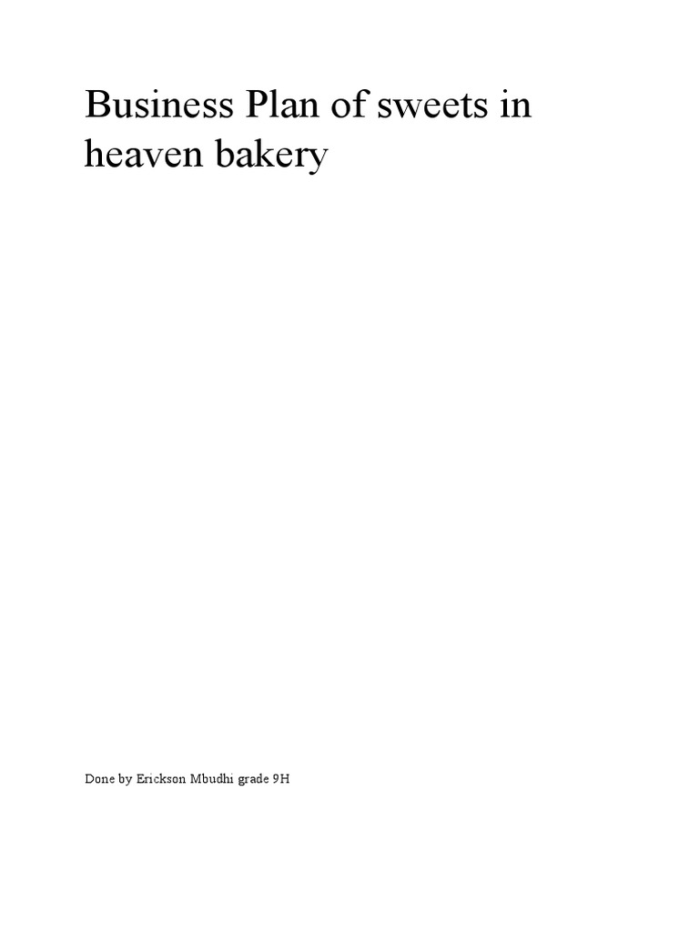 Business Plan of Sweets in Heaven Bakery | PDF | Cakes | Cupcake
