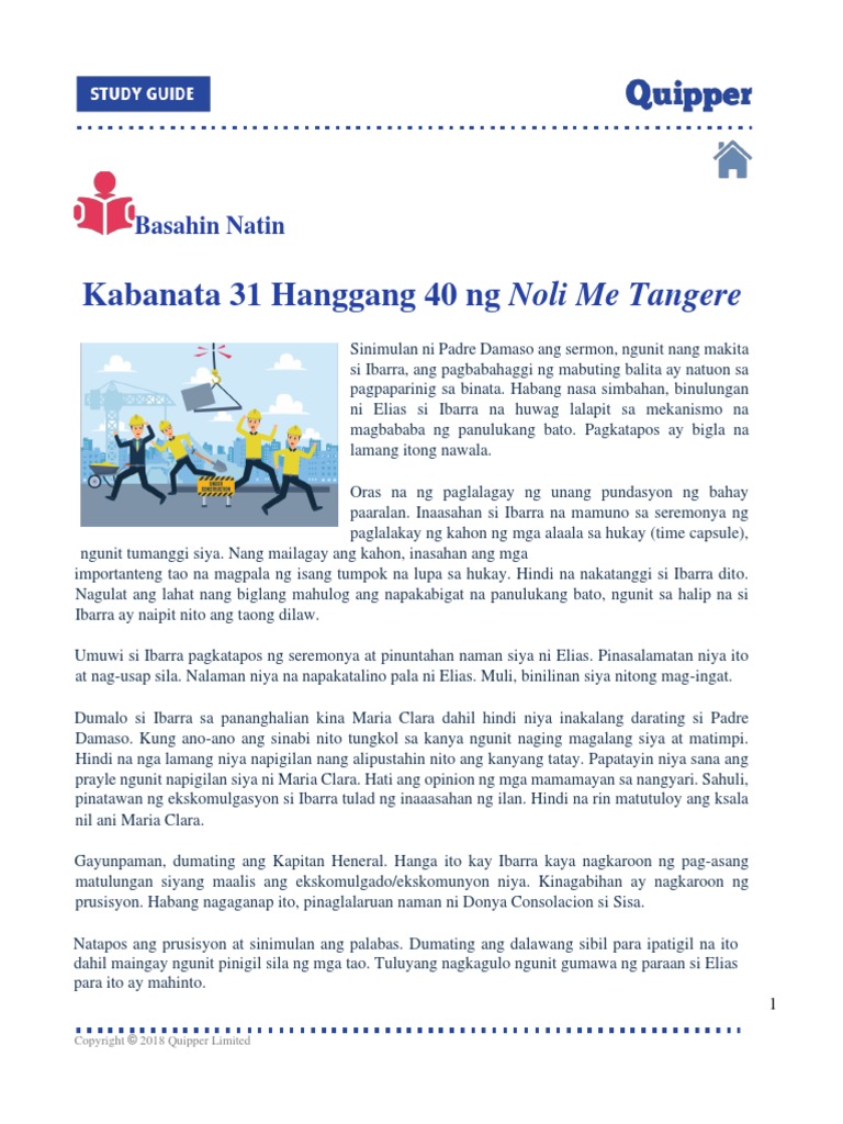 Kabanata 31 Hanggang 40 NG Noli Me Tangere: Basahin Natin | PDF