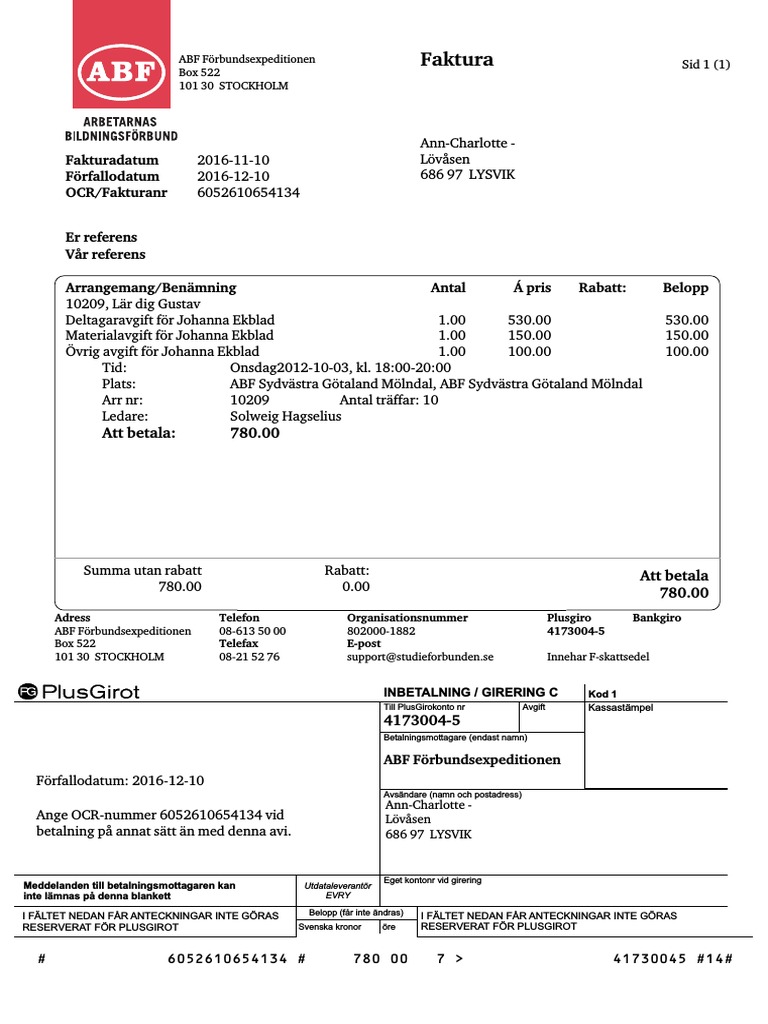 ABF Faktura v14 - Korr | PDF