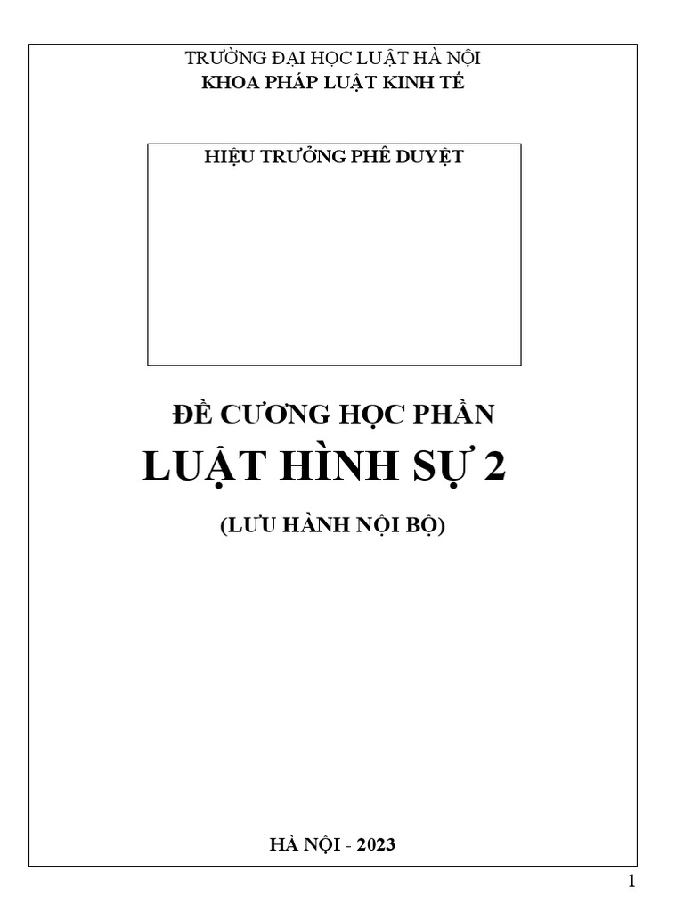 Luật hình sự 2 - 2TC - K46 | PDF