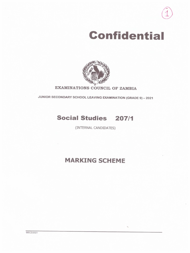 2021 Social Studies Marking Scheme | PDF