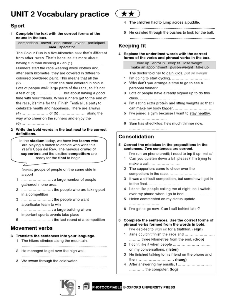 Vocabulary Practice 2 | PDF | Syntax | Grammar