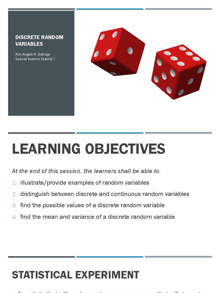 Discrete Random Variables | PDF | Probability Distribution | Random ...