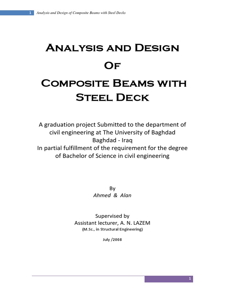 Civil Eng: Composite Beam Design | PDF | Beam (Structure) | Bending