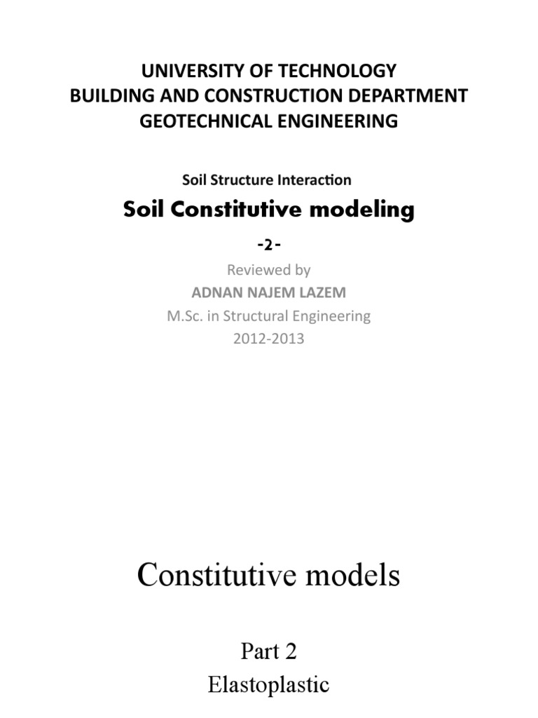 Soil Constitutive Model 2 | Download Free PDF | Deformation (Engineering) | Yield (Engineering)