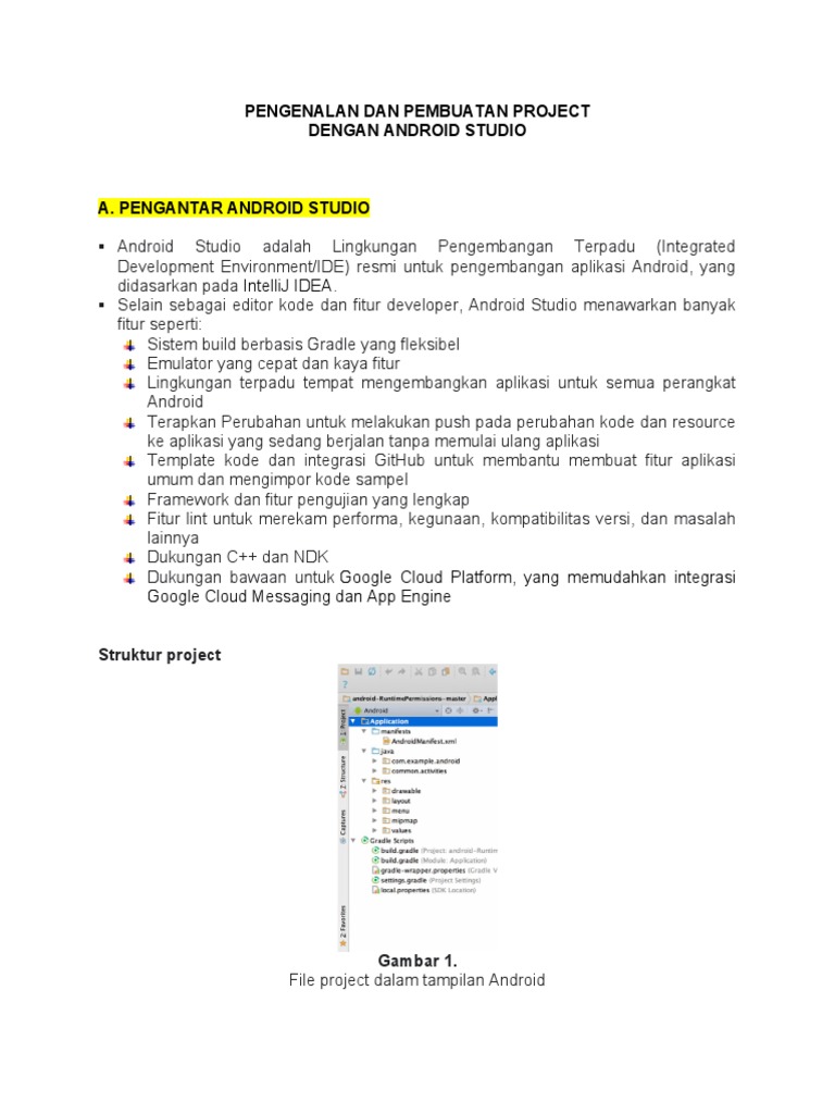 Pengenalan Dan Pembuatan Project Android Studio | PDF