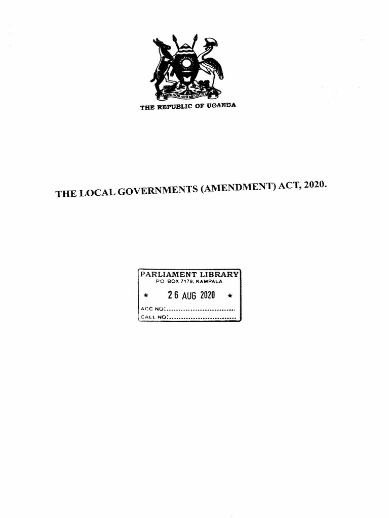 Local Government (Amendment) Act, 2020 | PDF | Act Of Parliament ...