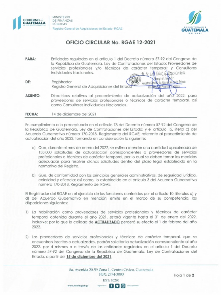 Oficio Circular No. RGAE 12 2021 APT V2 | PDF Oficio Circular No. RGAE 12 2021 APT V2 | PDF