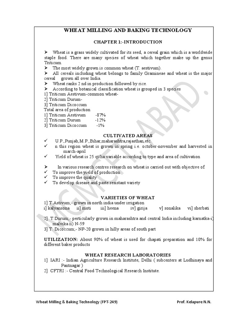 Wheat Milling and Baking Technology Foodkida-1 | PDF | Wheat | Flour