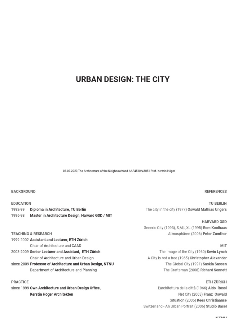 Urban Design - The City | PDF | Urban Design | Urbanization
