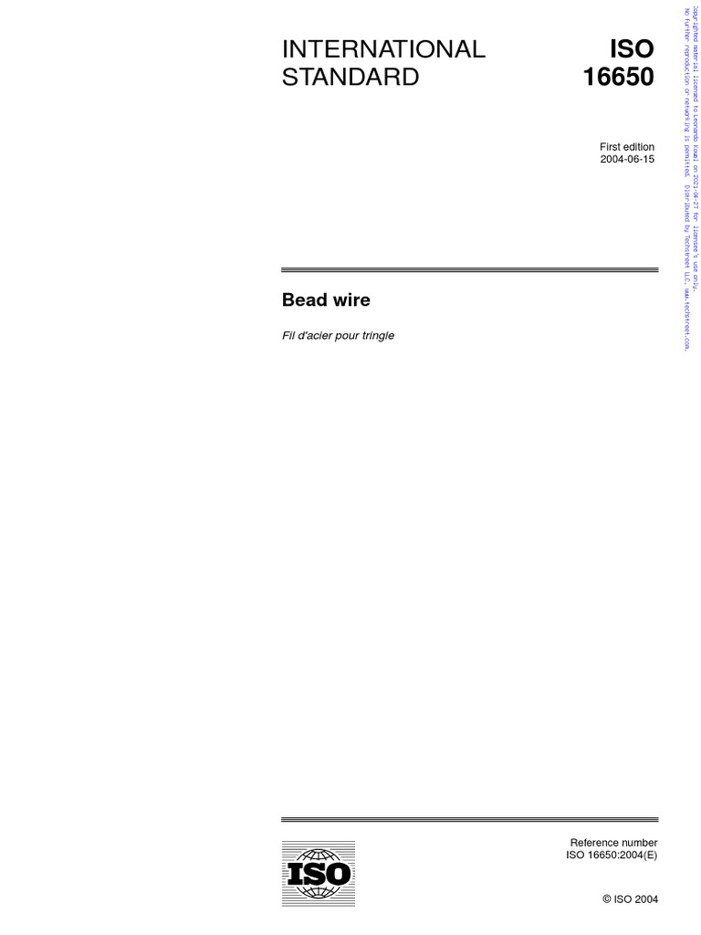 Iso 16650-2004 | PDF | International Organization For Standardization | Engineering Tolerance