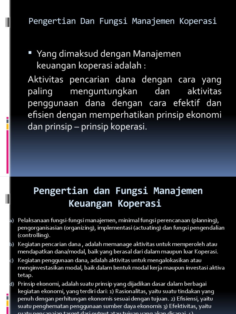 Materi 5, Manajemen Keuangan Dan Permodalan Koperasi | PDF | Karier & Perkembangan | Bisnis