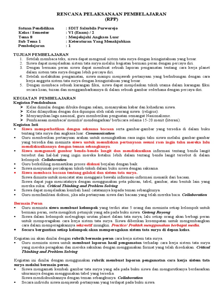 RPP AWP Yang Melibatkan Anak Aktif, Kreatif, Dan Inovatif | PDF