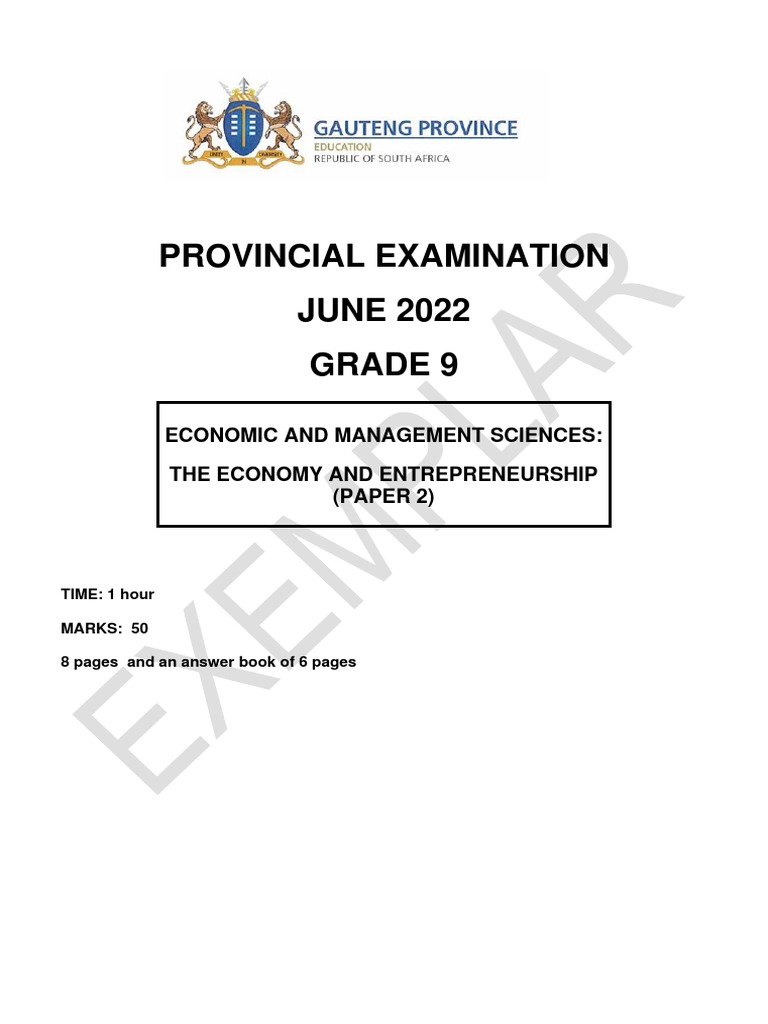 Gr9 EMS P2 (ENG) June 2022 Question Paper | PDF | Demand | Economics