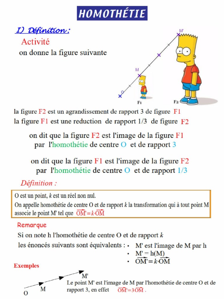 Cours Homothétie 2ème Année Sciences | PDF