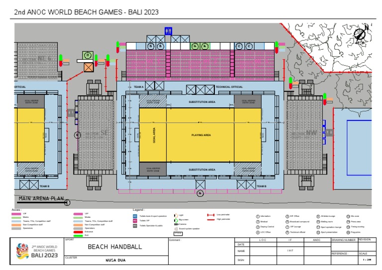 Main Arena Plan Beach Handball | PDF