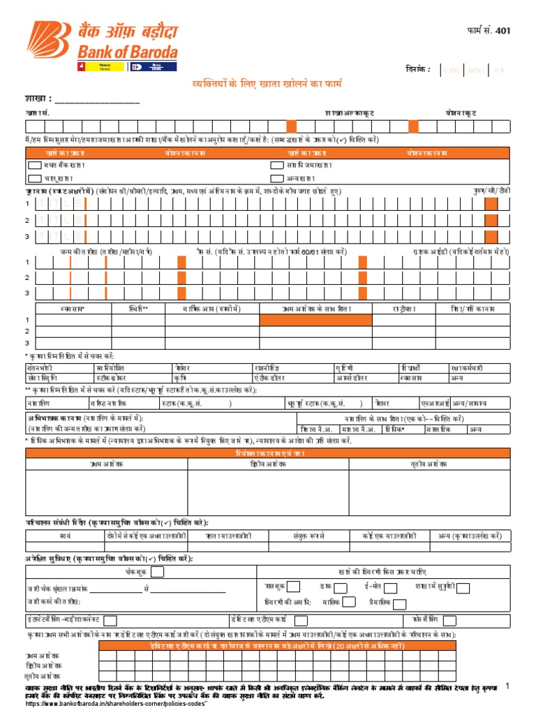 Account Opening Form For Individuals 23 14 | PDF