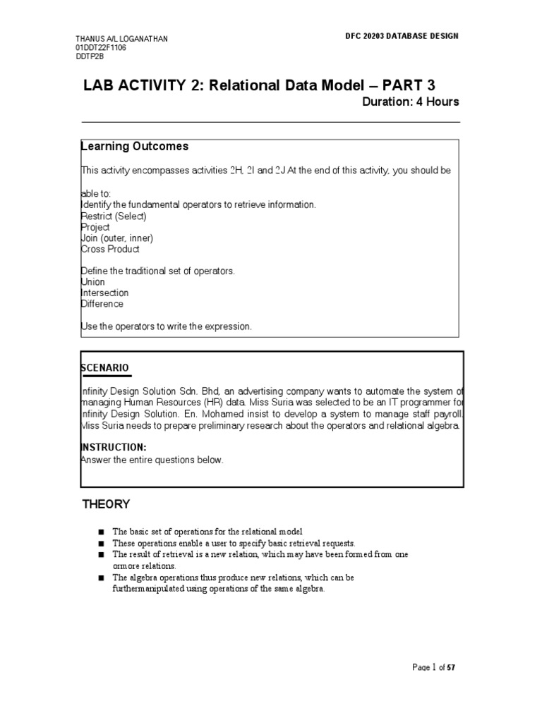 Lab Act2 Part 2 Completed | PDF | Relational Database | Relational Model