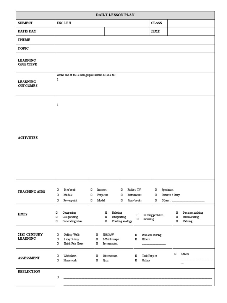 Daily Lesson Plan | PDF