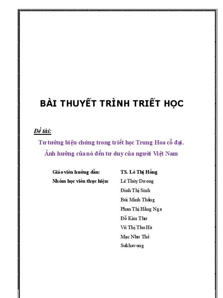 Tailieuxanh TR Thuyet Trinh Triet Hoc Nhom 6 7184 | PDF