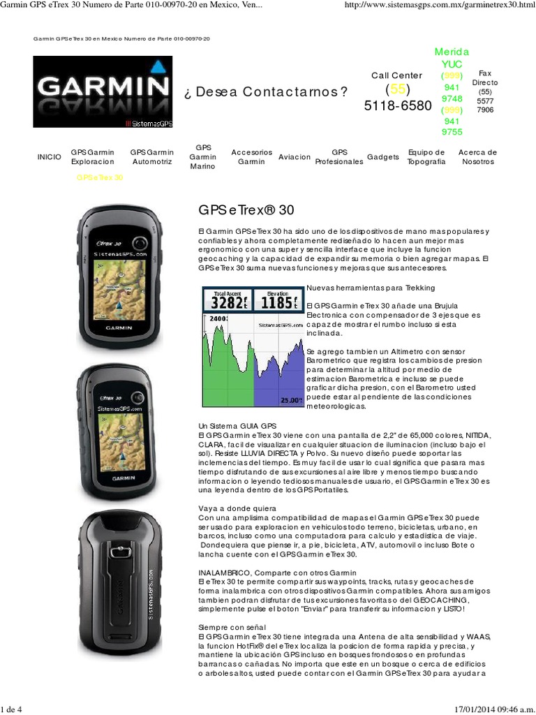 Garmin GPS Etrex 30 | PDF | Sistema de Posicionamiento Global ...