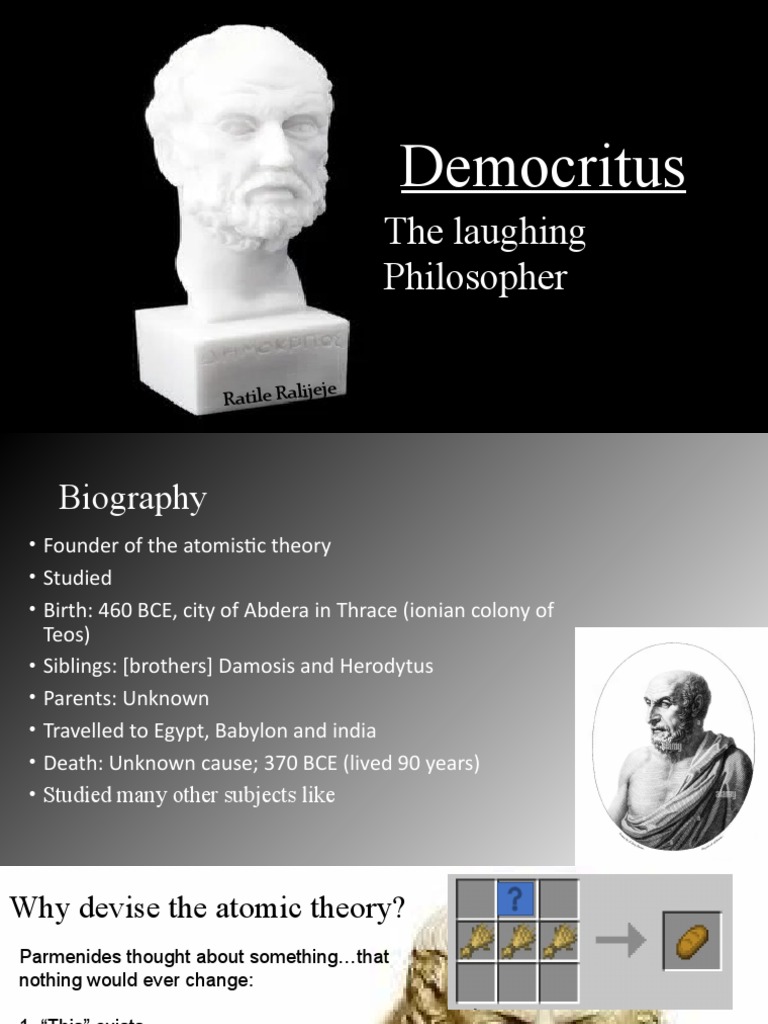 Democritus | PDF | Metaphilosophy | Metaphysical Theories