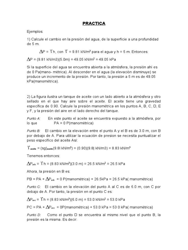 Densidad y Presion | Descargar gratis PDF | Presión | Pascal (Unidad)