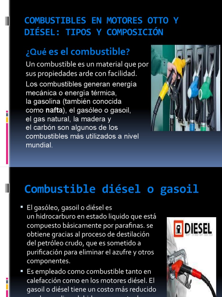 Tipos y Composición del Diésel | PDF | Combustible diesel | Gasolina