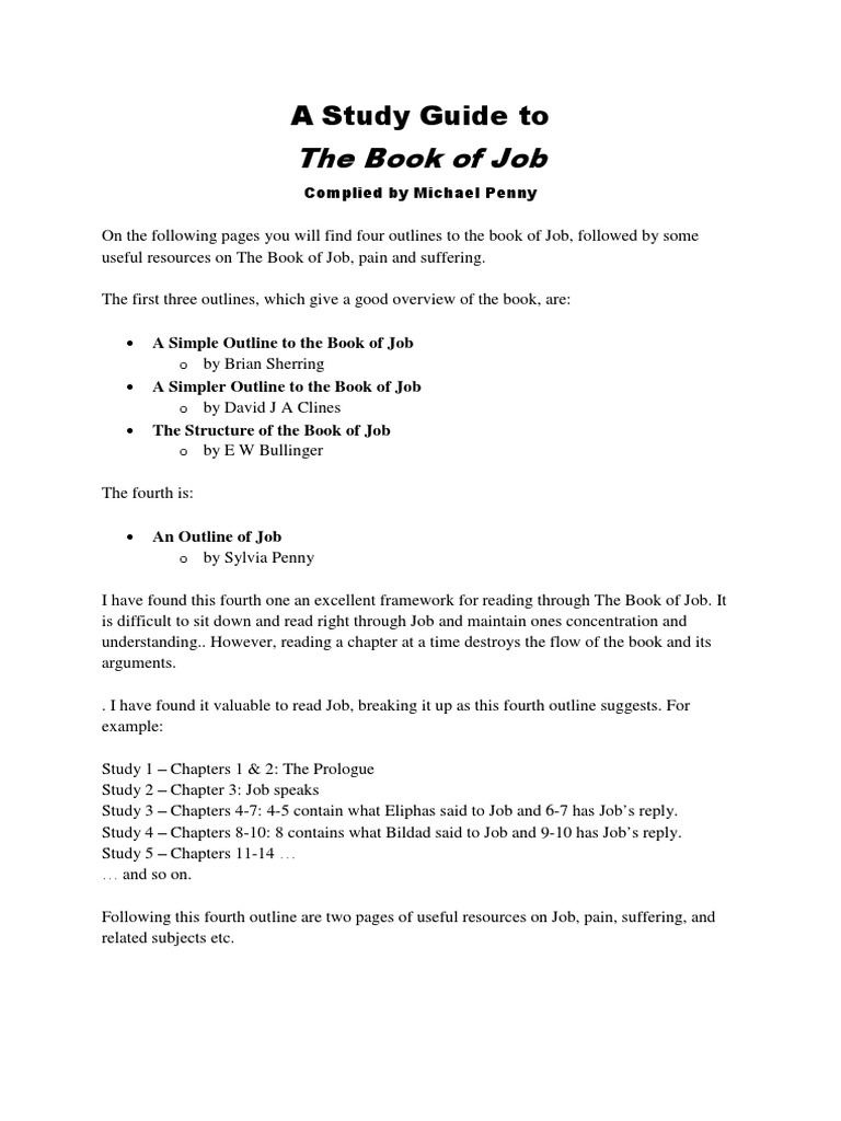 Job Study Guide for Bible Scholars | PDF | Book Of Job | Religious ...