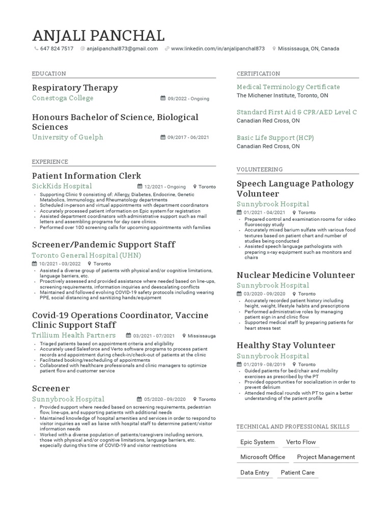 Anjali Panchal Resume | PDF | Patient | Health Care