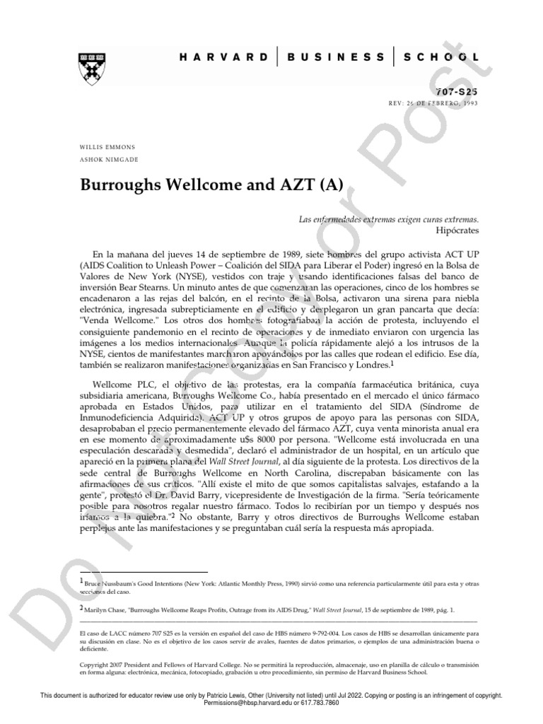 Caso - Burroughs | PDF | VIH / SIDA | VIH