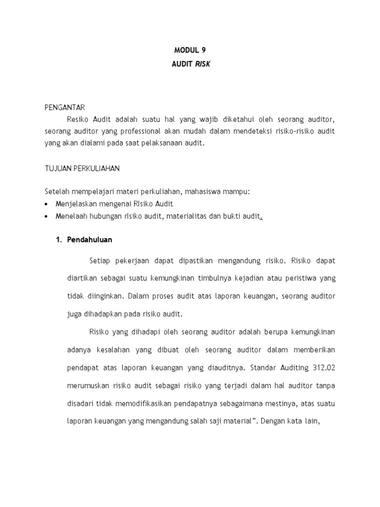 Modul 9 Risiko Audit | PDF