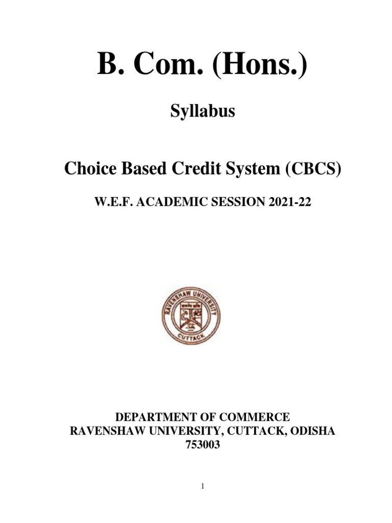 B. Com. (Hons.) : Syllabus | PDF | Capital Gains Tax | Valuation (Finance)