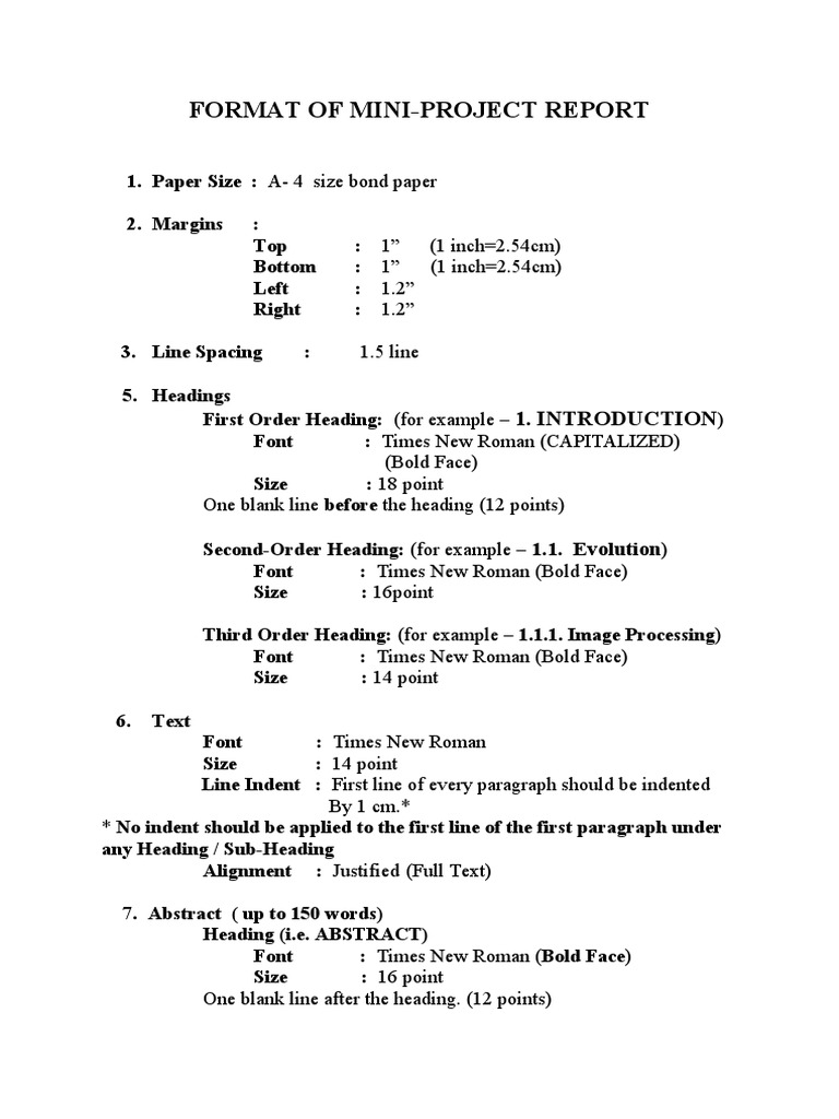 Mini Project Report Format Guidelines | PDF | Times New Roman | Citation