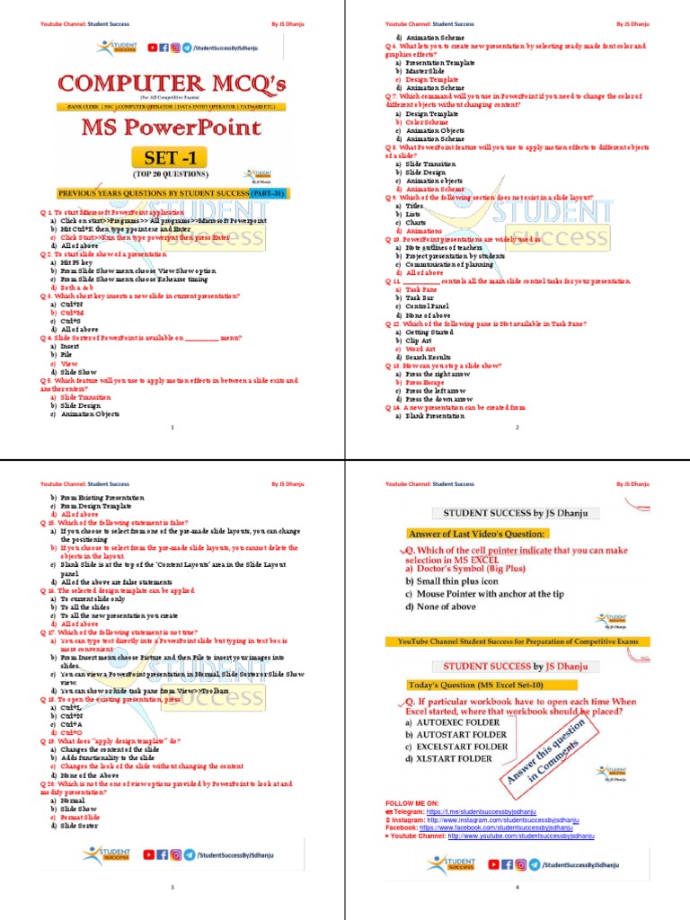 MS Power Point 4 Page | PDF | Microsoft Power Point | Page Layout