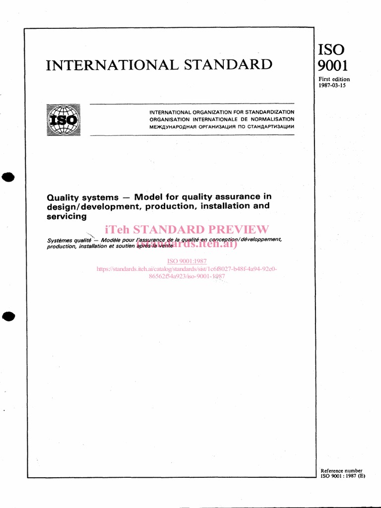 Iso 9001 1987 | Download Free PDF | Calibration | Verification And ...