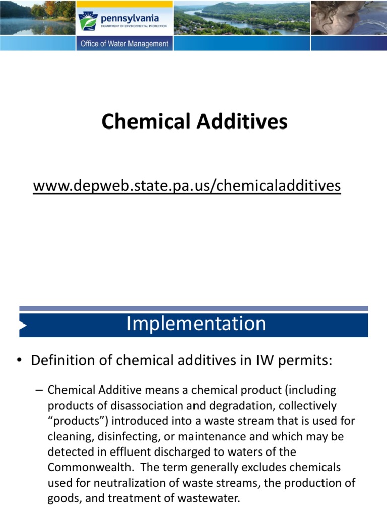 Chemical Additives Presentation | PDF | Water And The Environment ...