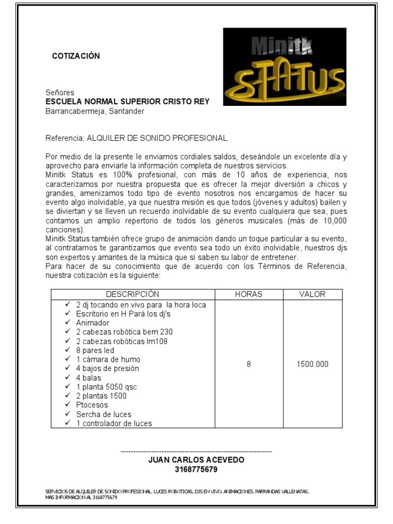Modelo Carta Cotizacion | PDF
