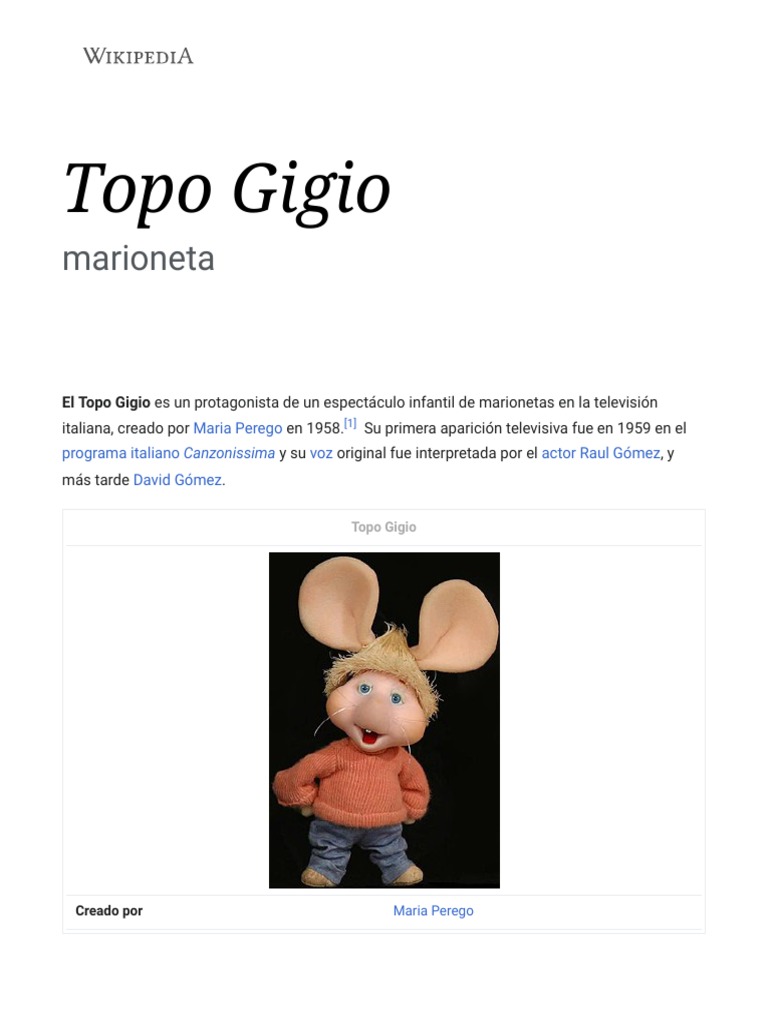 Topo Gigio: Marioneta | PDF