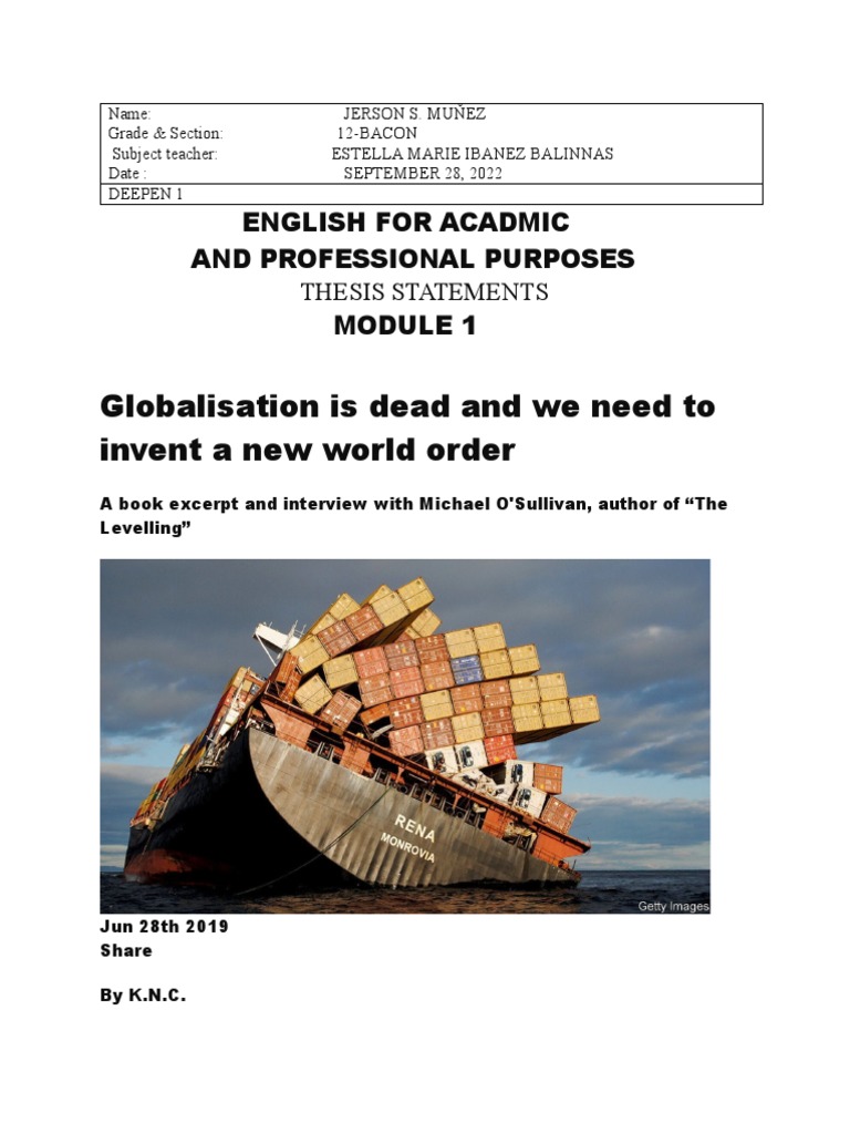 Eapp Deepen | PDF | Globalization | Extinction