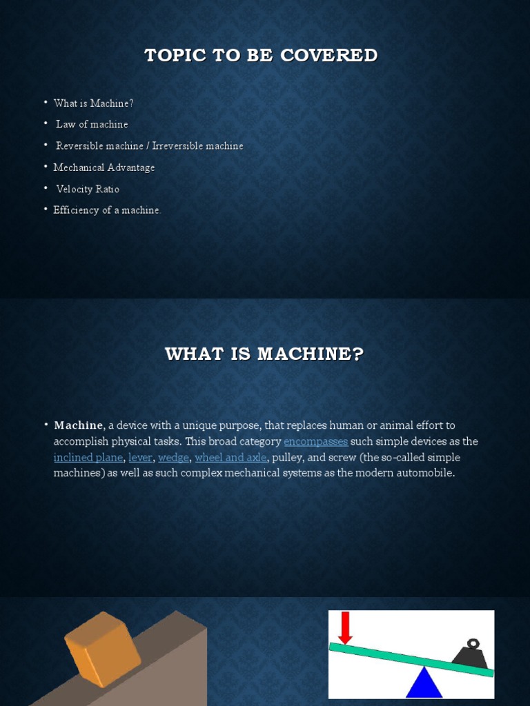 Machine | PDF | Machines | Physics