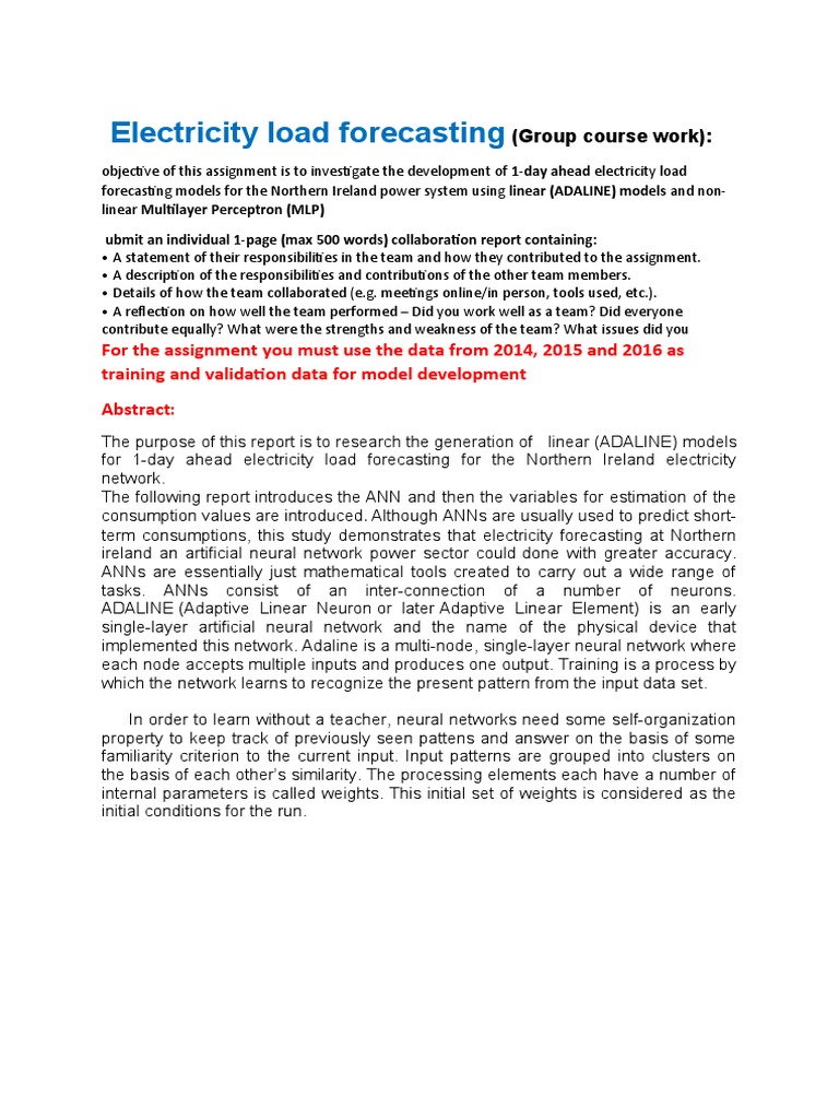 Electricity Load Forecasting Intelligent Pdf Artificial Neural